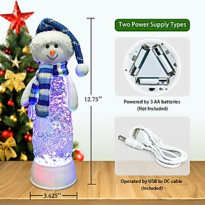 Christmas Snow Globe Lantern Indoor Decor, Cardinal Snowman Christmas Tree with Music,6H Timer,USB Lined/Battery Operated Lighted Lantern for Christmas Festival Decoration Gifts
