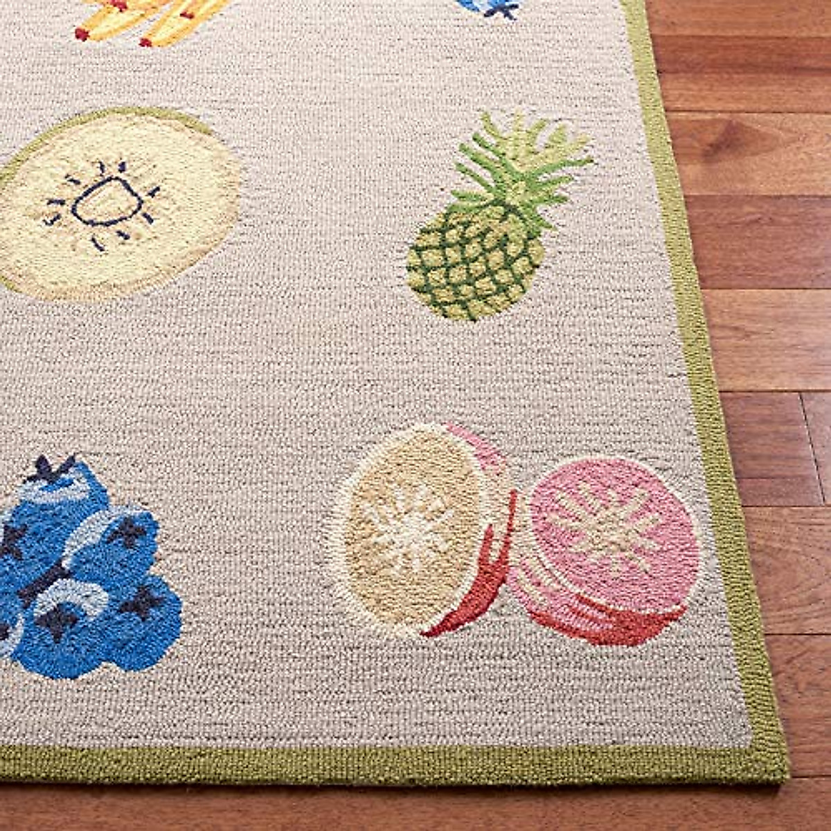 SAFAVIEH Chelsea Collection Area Rug - 8' x 10', Stone, Hand-Hooked French Country Wool, Ideal for High Traffic Areas in Living Room, Bedroom (HK265B)