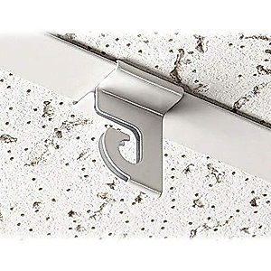 STORE FIXTURES DIRECT Extra Heavy Duty White Aluminum Drop Ceiling Hooks, One Piece Ceiling Grid Clips - 10 Pack