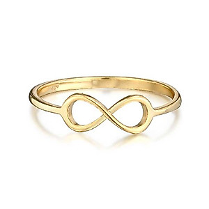 Bling Jewelry Infinity Figure Eight Stackable 925 Silver Symbol Ring,6