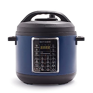 Blue Diamond Ceramic Nonstick, 16-in-1 6QT Electric Pressure Cooker, Slow Cooker, Rice Cooker, Yogurt Maker, Saute, Steamer and More, Programable, Dishwasher Safe Pot, PFAS-Free, Blue