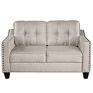P PURLOVE 3 Piece Living Room Furniture Sectional Sofa Set for Living Room,Modern Nial Trimed Sectional Couch Set with Sofa, Loveseat and Armchair, for Living Room