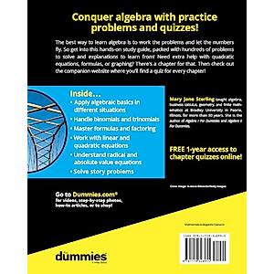 Algebra I Workbook For Dummies