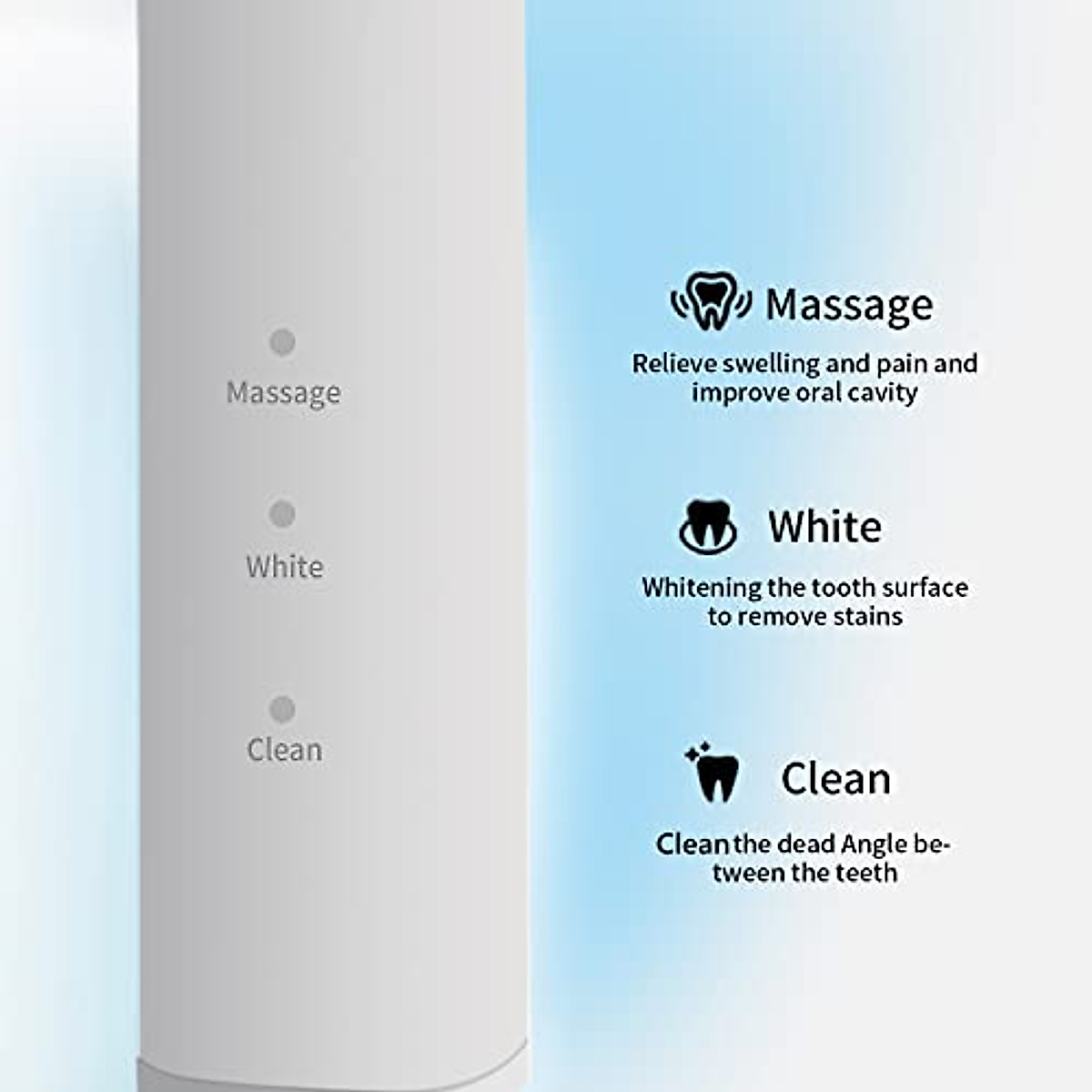 GRISHKO Poby Electric Toothbrush for Adults - Rechargeable Clean Tooth Brush Charge for 2 Hours Using 55 Days with 3 Modes and Smart Timer, IPX7 Waterproof Whitening Electric Toothbrush(White)