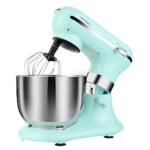 AIFEEL Stand Mixer, Electric Food Mixer with 7.5QT+5.5QT Two Stainless Steel Bowls, Tilt-Head Electric Kitchen Mixer with Dough Hook,Egg Whisk,Flat Beater,Splash Guard (Green)