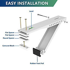 Wintcomfort Window Air Conditioner Bracket, Light Duty Support Bracket, Up to 85 lbs, Universal to Fit 5,000 to 12,000 BTU AC Units