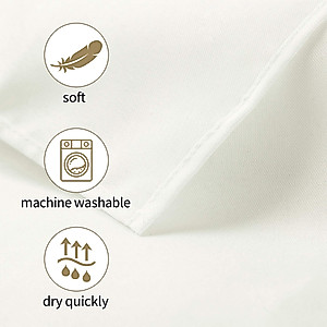 Ascoza 6pack 90x156 Inch Ivory Rectangular Tablecloth 8 Feet Table Cloth in Polyester Fabric for Wedding/Banquet/Restaurant/Parties