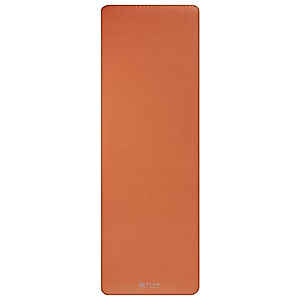 Gaiam Essentials Thick Yoga Mat Fitness & Exercise Mat with Easy-Cinch Carrier Strap, Orange, 72""L X 24""W X 2/5 Inch Thick-10mm