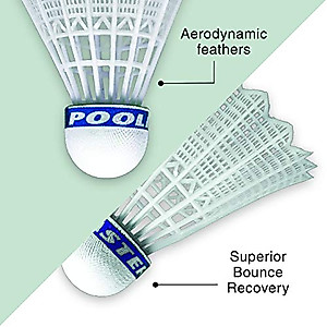 Poolmaster 72862 Backyard, Swimming Pool, Water or Lawn Badminton Set, (Includes 4 Rackets and 4 Birdies) , Blue