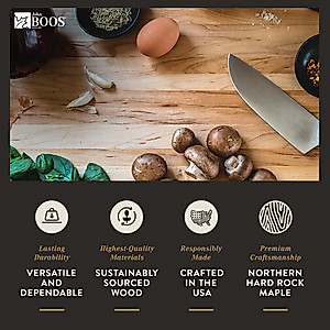 John Boos Block KNEB23 Maple Wood Countertop Reversible Edge Grain Cutting Board with Gravy Groove, 23.75 Inches x 17.25 Inches x 1.25 Inches