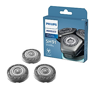Philips Norelco Genuine SH91/52 Replacement Shaving Heads Compatible with Norelco Shaver Series S9000 and 9000 Prestige, Latest Version for Refreshed SH90/70, SH98/70, and SH98/80