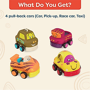B. toys- Soft Vehicles Pull Back Cars- Kid Powered cars for toddler- 12 months +
