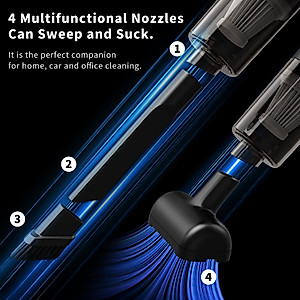 LIINCCRA Car Vacuum Cleaner, High Power 9800Pa/150W Handheld Cleaner, Cordless Rechargeable Car Vacuum Portable for Car, Mini Vacuum Cleaner for Home and Office