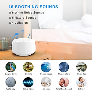 White Noise Sound Machine with Adjustable Night Light, Timer & Memory Features | Sleep Sound Machine with 16 Soothing Sleep Sounds for Babies & Adults | Sleep Therapy at Home & While Travelling