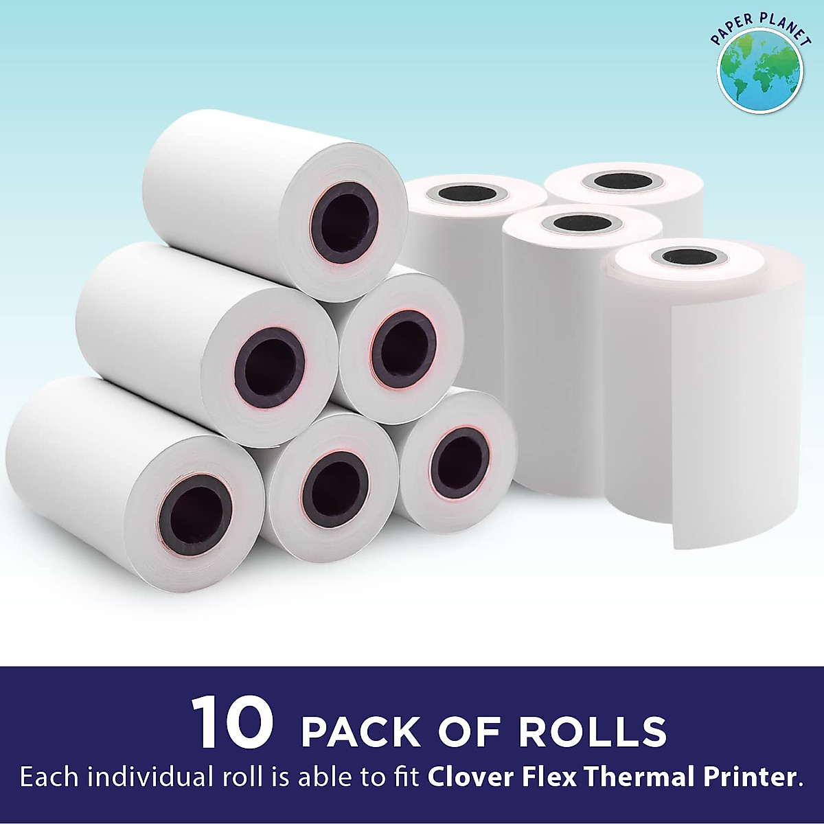 Thermal Paper for Clover POS (Clover Flex Thermal Printer) by Paper Planet | Credit Card Receipt Paper for Clover Flex C400 C401 C405 | 10 Rolls