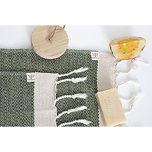 Smyrna Turkish Cotton Wash Cloths Pack of 6 | 12"x17" | Versatile Bath Towels for Bathroom, Hotel, SPA, Gym | Soft, Absorbent, Prewashed and Quick Dry Turkish Hand Towels, Beige