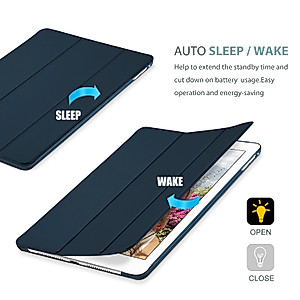 ProCase Smart Case for iPad Mini 1 2 3(Model: A1432 A1454 A1455 A1489 A1490 A1491 A1599 A1600), Slim Lightweight Stand Cover with Translucent Frosted Back Support Auto Sleep/Wake –Navy Blue