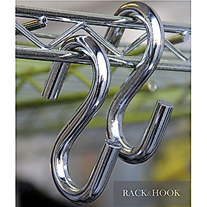WALLNITURE Premium Quality Heavy-Duty Small S Shaped Utility Hooks Chrome Finish 3.5 Inches Pack of 2
