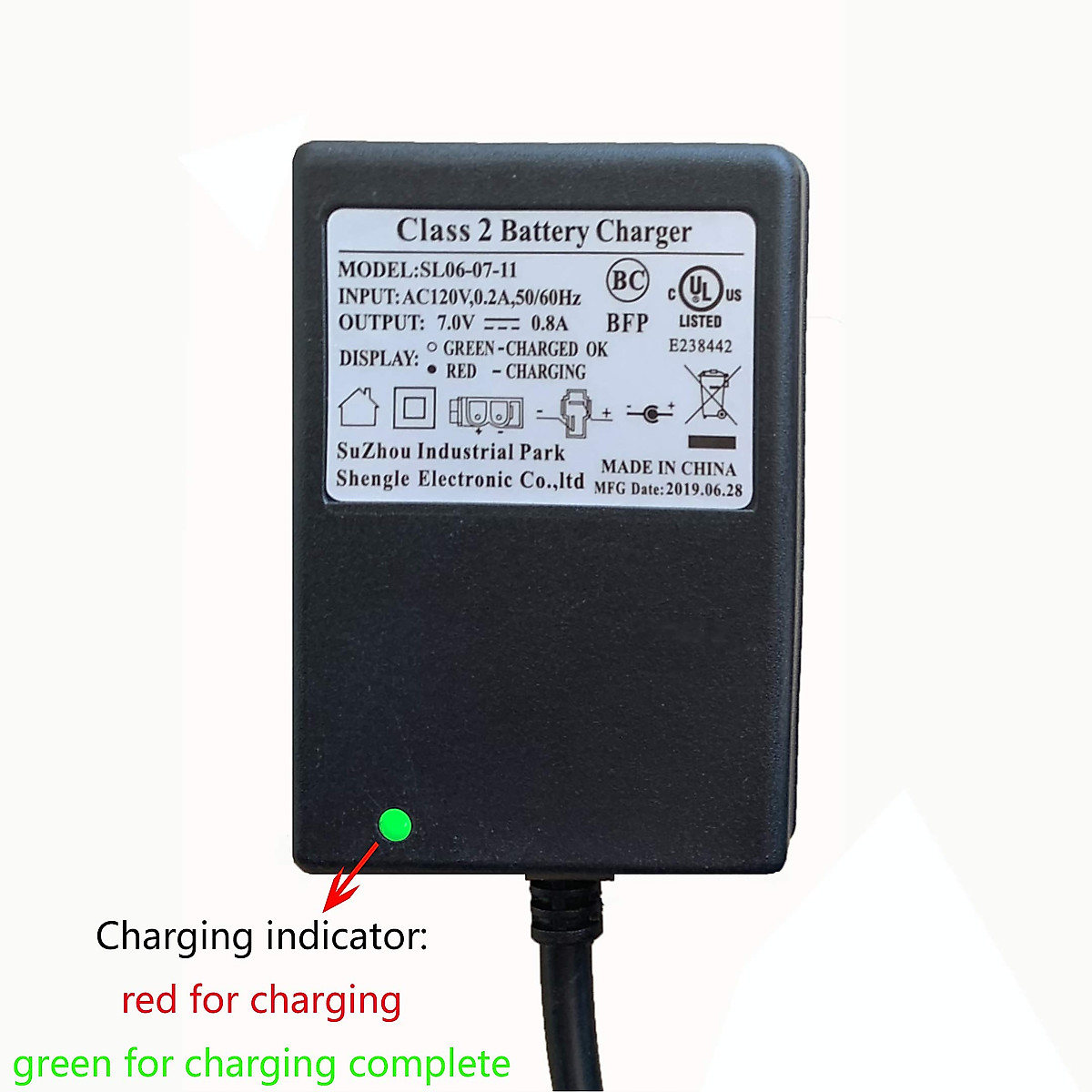 6 Volt Children Ride On Toy Car Charger, 6 V Battery Charger for Kid Trax Disney Frozen Mickey Minnie Mouse Toddler Quad Children Powered BMX X6 Audi R8 Spyder Ride-Ons Red Plug