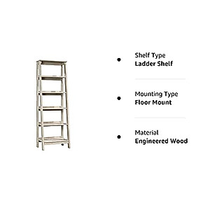 Sauder Trestle 5-Shelf Bookcase, Chalked Chestnut finish