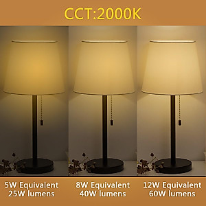 KINUR 3 Way Light Bulbs 30 70 100 Equivalent 2000K A19 Amber Light Bulbs E26 Base Indoor 3-Way Light Bulbs 400lm-600lm-1000lm for for Baby Nursery Sleeping Bedtime Reading Bedroom 2 Pack