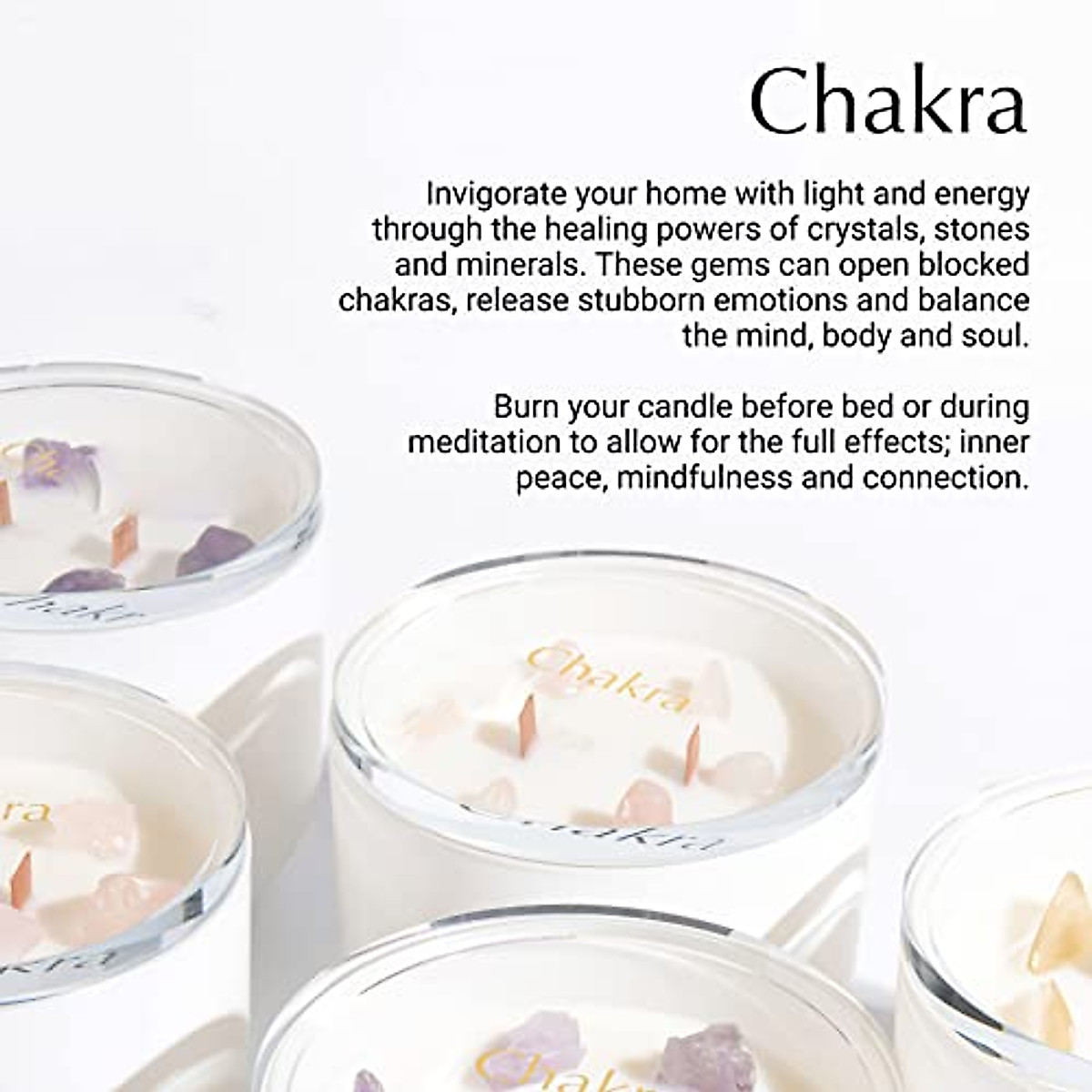 Hidden Label 12oz Howlite Quartz Coconut Lime Crystal Candle, 2 Wood Wicks Scented Crackling Candles, Chakra Collection Meditation Healing Candles with Crystals Inside