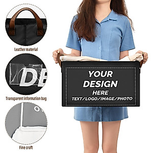 Custom Storage Bins Your Own Design Custom Foldable Containers Metal Frames Fabric Storage Baskets 2 Handles Print On Demand(1pack,black)