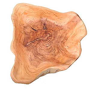 Wood bowl(12"-14"),Handmade Natural Root Carving Bowl Fruit Salad Bowl Creative Wooden Bowl