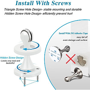 Magnetic Door Stop, White Magnetic Door Stopper Heavy Duty Magnetic Door Holder Catch Stainless Steel Soft-Catch Door Stoppers for Bottom of Door, Doorstop Wall Floor Mount 1 Pack