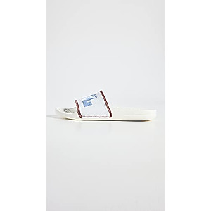 APL: Athletic Propulsion Labs Women's Big Logo Techloom Slide, Ivory/ForgedBlue/Beachwood, 8 Medium US