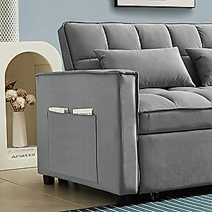 ERYE 3-in-1 Upholstered Futon Sofa Loveseat Convertible Sleeper Couch Bed,2-Seaters Sofa & Couch Soft Cushions Love Seat Daybed for Home Office Apartment Small Space Living Room Sets