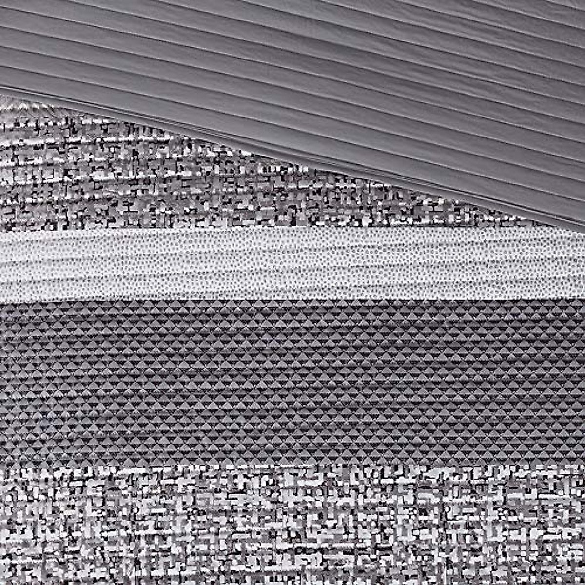 Madison Park Quilt Set Luxurious Jacquard Stripes Design - All Season, Coverlet Bedspread Lightweight Bedding Layer, Shams, Decorative Pillow, Full/Queen(90"x90"), Chevron Grey/Taupe 6 Piece