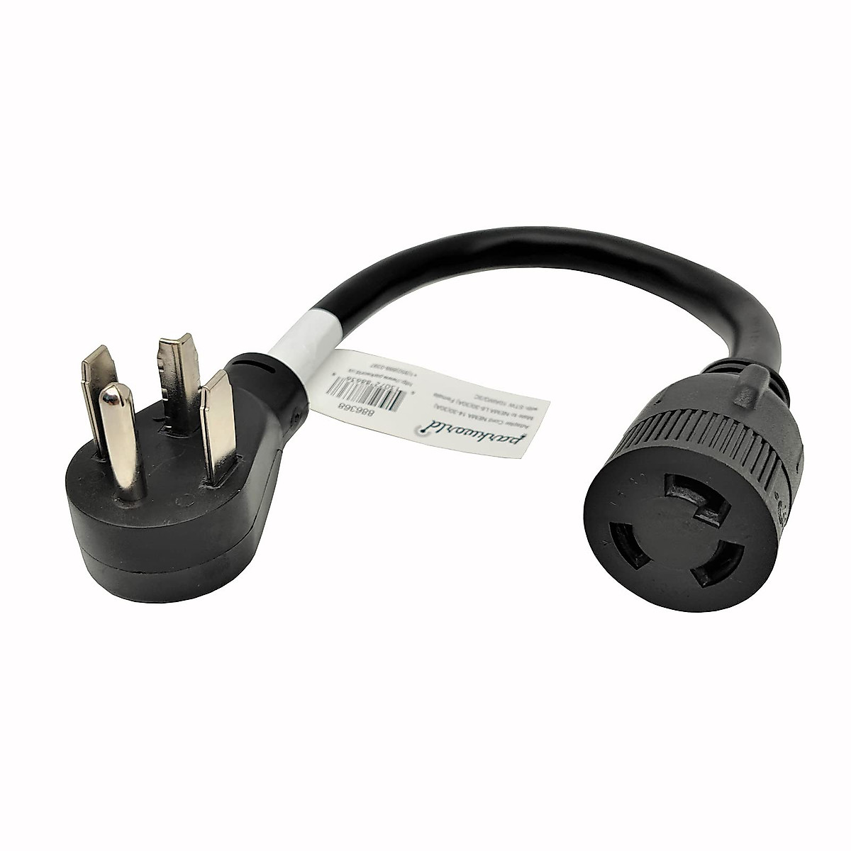Parkworld 886368 Adapter Cord NEMA 14-30P Male to L6-30R Female, 30A, 250V, 1.5 Feet