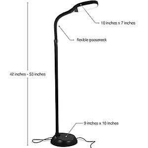 Brightech LED Litespan Vista 3-in-1 Desk Lamp for Living Rooms, LED Floor Lamp, Tall Lamp with Remote Control, Work Light for Documents, Standing Lamp with Flexible & Adjustable Gooseneck