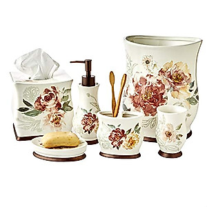 SKL Home Holland Floral Wastebasket, Natural