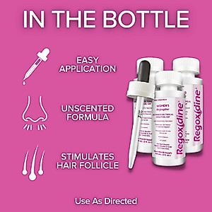Regoxidine Women's Minoxidil Topical & Foam Helps Restore Top of Scalp Hair Loss and Support Hair Regrowth with Unscented Topical Treatment for Thinning Hair (2% Topical 3-Month Supply)