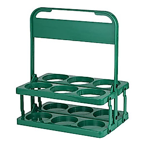 Zerodeko Drink Carrier Wine Bottle Glasses Caddy Plastic Beer Carrier Drinking Desk Accessories 6 Pack Bottle Case Wine Organizer Gift for Wine Lover Green Drink Carriers