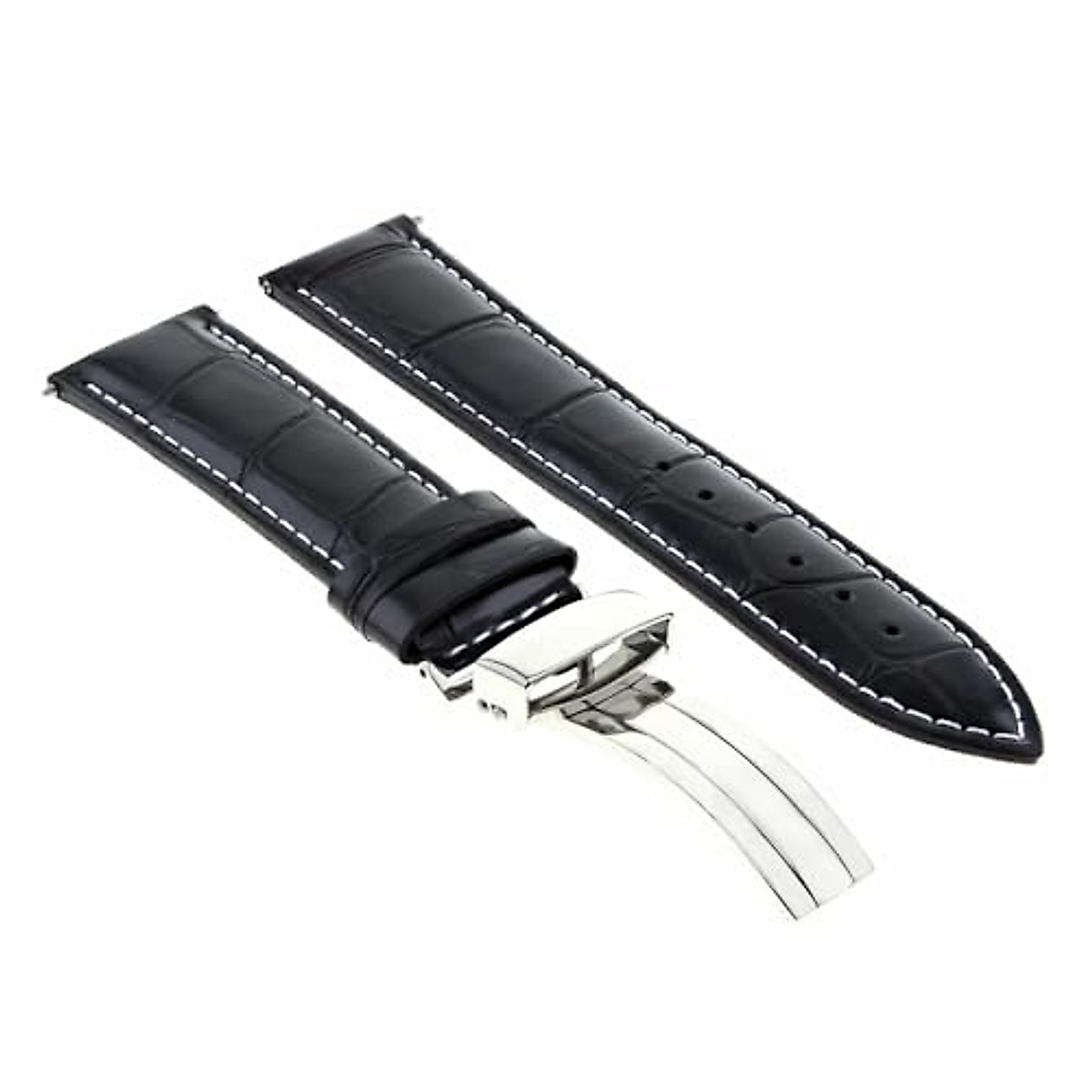 Ewatchparts 17-24MM LEATHER BAND STRAP DEPLOYMENT CLASP BUCKLE COMPATIBLE WITH IWC #1