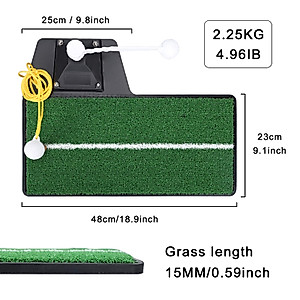JIUYIBC Golf Swing Trainer, 3-in-1 Golf Swing Training Aid for Indoor and Outdoor, Portable Golf Swing Practice Mat, Golf simulators for Home,Practice Equipment, True Impact