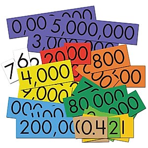 Essential Learning Products 10-Value Decimals to Whole Numbers Place Cards Set