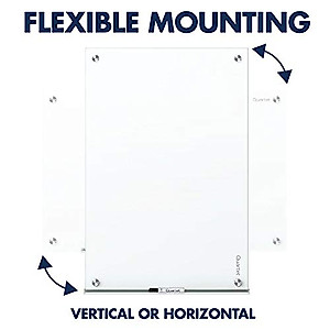 Quartet Magnetic Glass Dry Erase White Board, 6' x 4' Whiteboard, Frameless, Brilliance White High Contrast White Glass (G27248W)