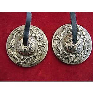 BEAUTIFUL TIBETAN BUDDHIST HEART CHAKRA TINGSHA CYMBALS REIK, I SPACE CLEARING