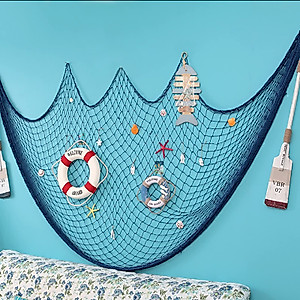 PH PandaHall 50cm/19 Inch Wooden Fish Wall Decor Beach Theme Home Decor Nautical Decoration Fish Bone Wall Decor with Starfish and Shells for Home Holiday House Garden Office Hotel Party, 1pc