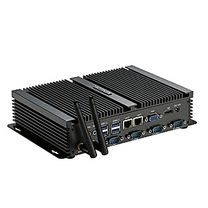 KINGDEL Powerful Mini Desktop Computer, Fanless Industrial PC, i5 Dual Core CPU, 4GB RAM, 128GB SSD, 2xNICs, 4xUSB 3.0, 4xCOM RS232, HD Port, Metal Case