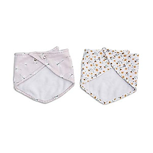 lulujo Soft Cotton Baby Bib, 2 Pack, Vintage Floral/ Dragonfly