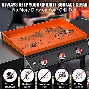 likjhbn 36 inch Griddle Cover for Blackstone, Silicone Grill Mat Blackstone Accessories Full Wrap-Around Protective Top Cooking Surface Protector Outdoor-Orange GJD-36-C
