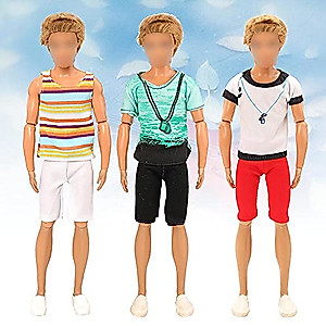 Miunana Lot 21 pcs Random Doll Clothes Shoes Set for 11.5 inch Doll, Includ 6 PCS Boy Clothes + 3 Girl Clothes + 3 Girl Fashion Skirts + 4 Pairs for Boy Shoes + 5 Pairs of Girl Doll Shoes