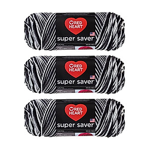 Red Heart Super Saver Yarn (3-Pack) Zebra E300-932