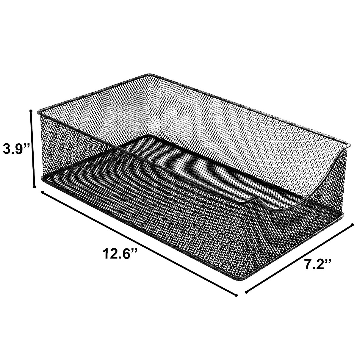 Sorbus 2 Tier Under the Sink Organizer Baskets with Mesh Sliding Drawers —Ideal for Cabinet, Countertop, Pantry, and Desktop, for Bathroom, Kitchen, Office, etc.—Made of Steel (Black)