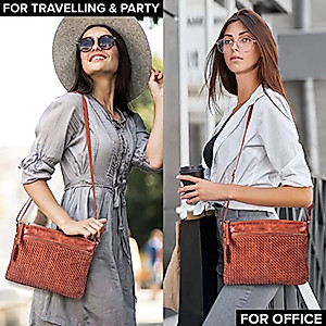 Genuine Leather Crossbody Sling bag for Women Crossover Tan Wash Bags for Women